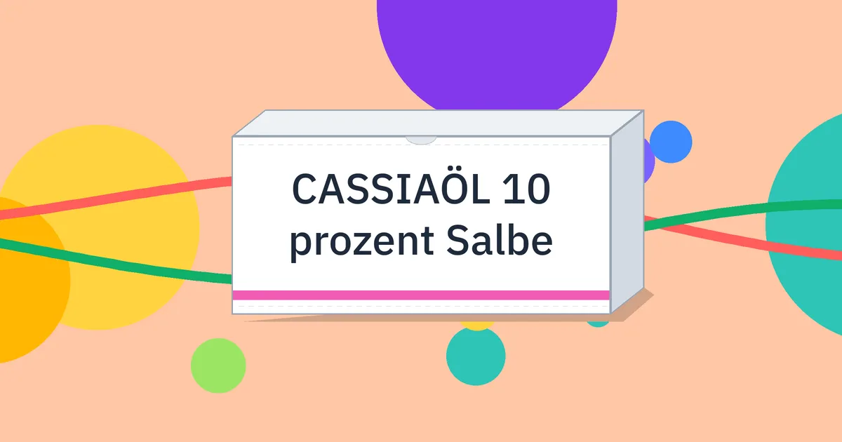 Symbolbild: Packung mit der Aufschrift CASSIAÖL 10 prozent Salbe (PZN 16572810) – Verfügbarkeit und Bezug in Apotheken in Frankfurt am Main