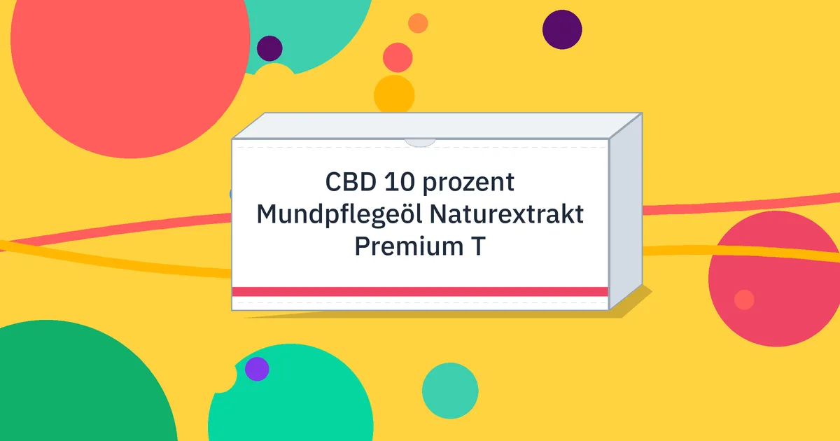 Symbolbild: Packung mit der Aufschrift CBD 10 prozent Mundpflegeöl Naturextrakt Premium T (PZN 17419861) – Verfügbarkeit und Bezug in Apotheken in Frankfurt am Main