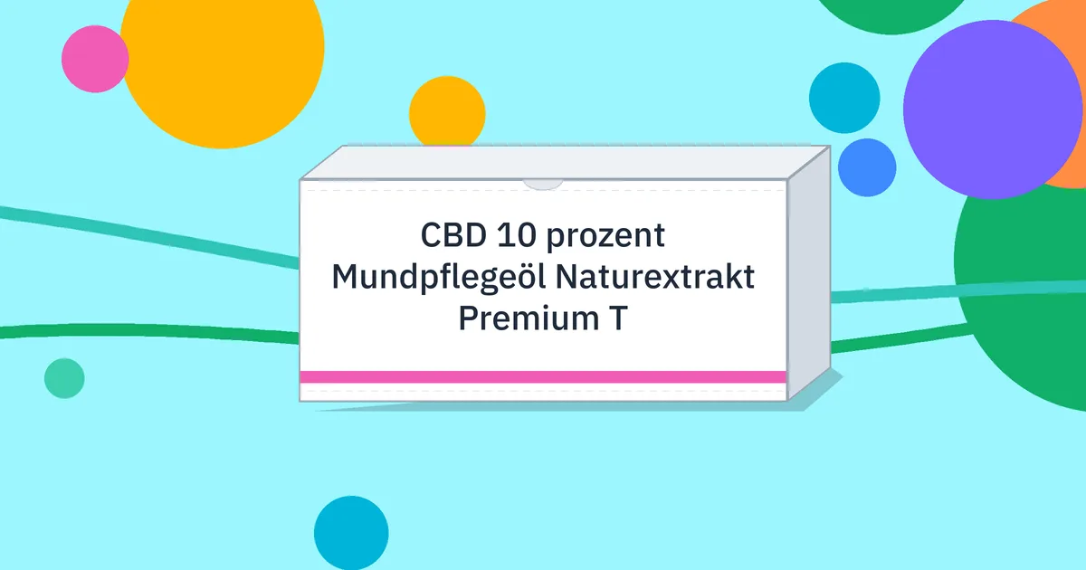 Symbolbild: Packung mit der Aufschrift CBD 10 prozent Mundpflegeöl Naturextrakt Premium T (PZN 17419855) – Verfügbarkeit und Bezug in Apotheken in Frankfurt am Main