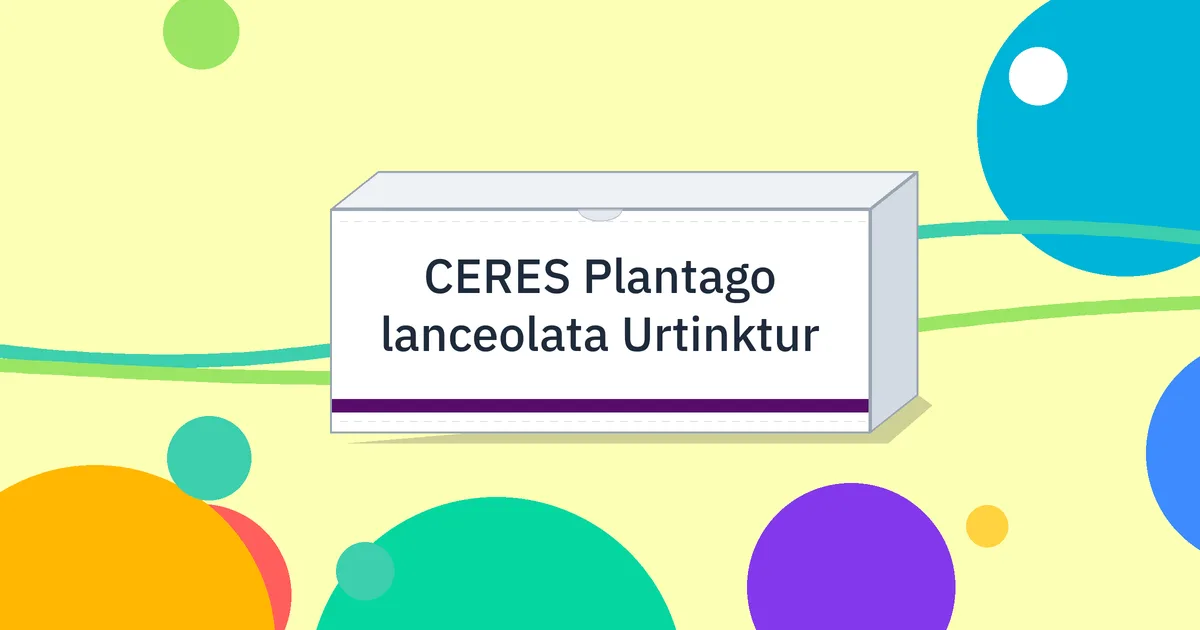 Symbolbild: Packung mit der Aufschrift CERES Plantago lanceolata Urtinktur (PZN 00200874) – Verfügbarkeit und Bezug in Apotheken in Frankfurt am Main