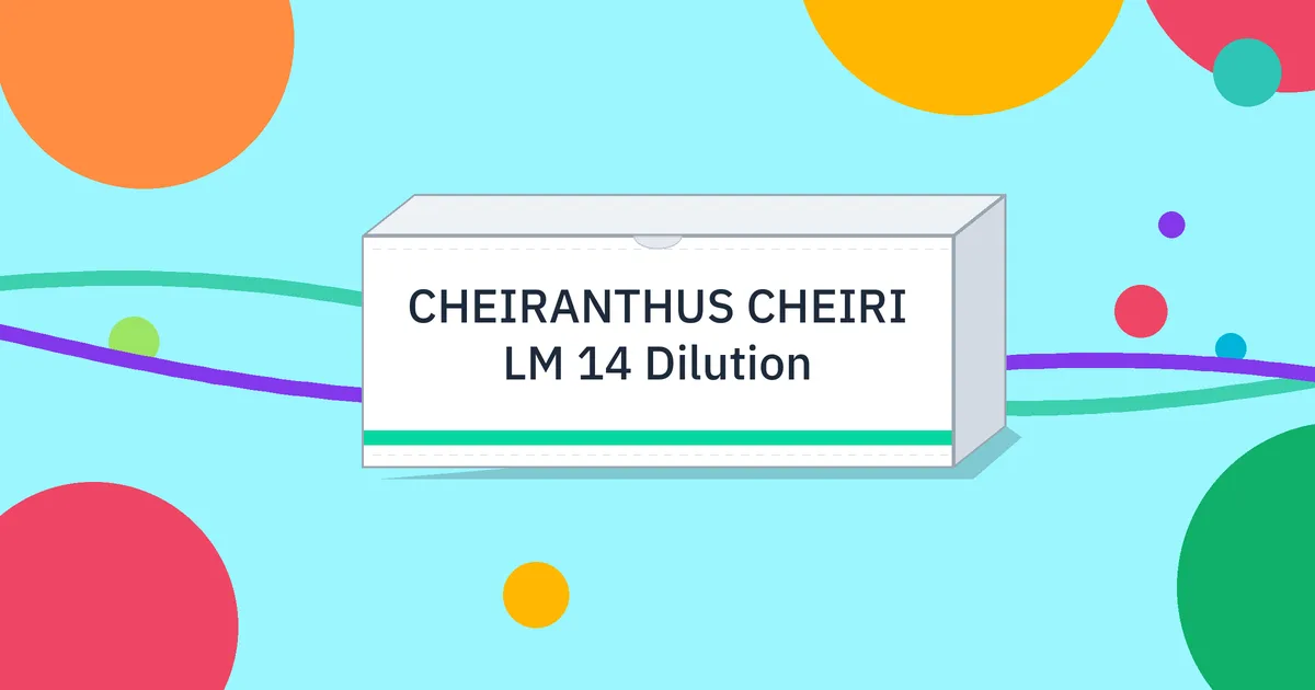 Symbolbild: Packung mit der Aufschrift CHEIRANTHUS CHEIRI LM 14 Dilution (PZN 13439430) – Verfügbarkeit und Bezug in Apotheken in Frankfurt am Main
