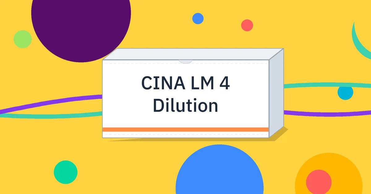Symbolbild: Packung mit der Aufschrift CINA LM 4 Dilution (PZN 12819426) – Verfügbarkeit und Bezug in Apotheken in Frankfurt am Main