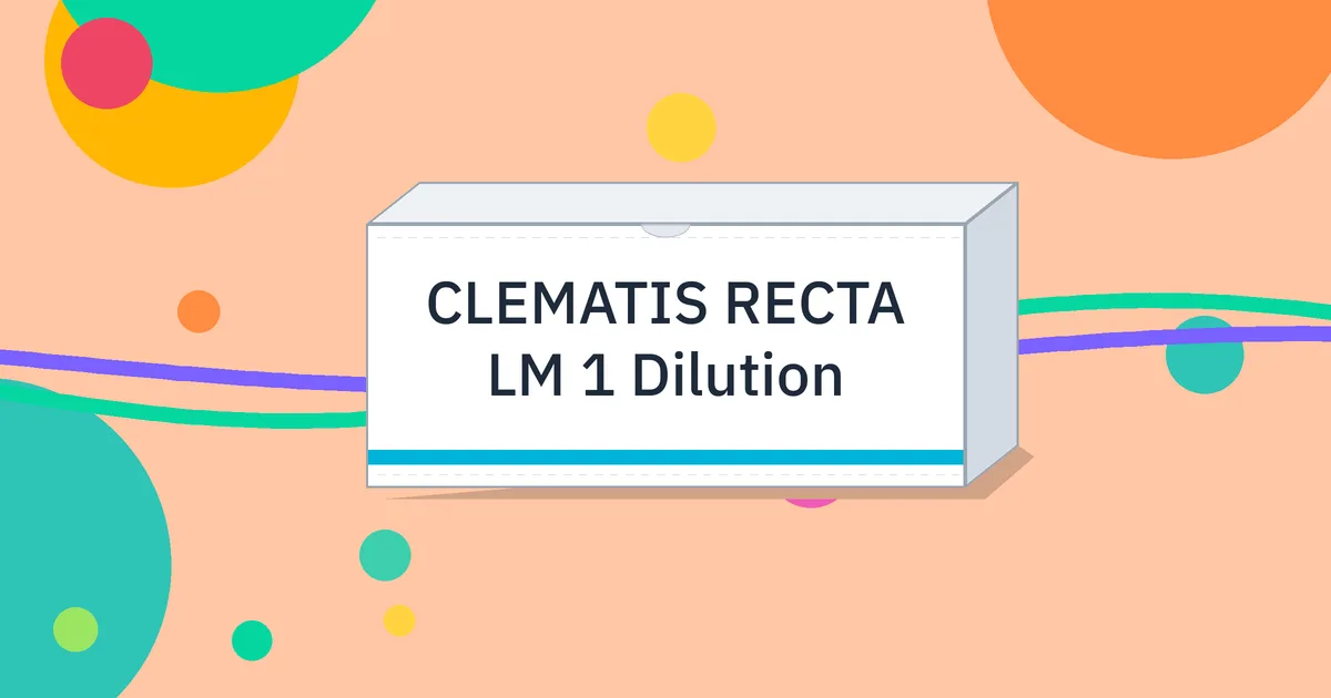 Symbolbild: Packung mit der Aufschrift CLEMATIS RECTA LM 1 Dilution (PZN 12822109) – Verfügbarkeit und Bezug in Apotheken in Frankfurt am Main