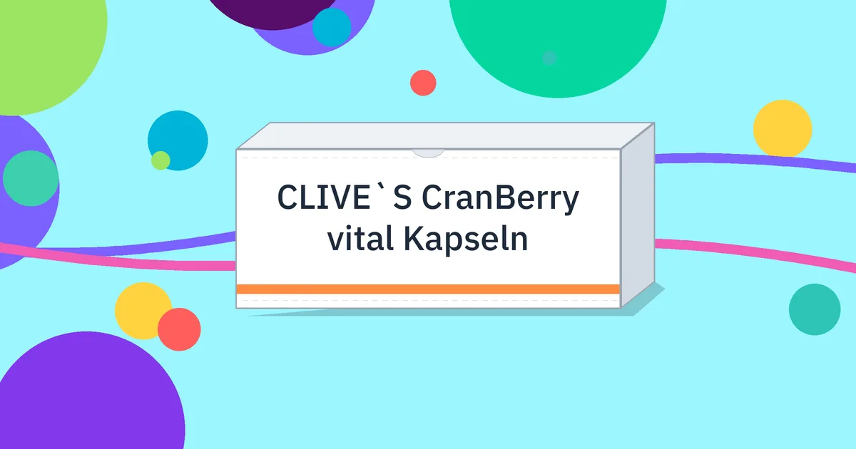 Symbolbild: Packung mit der Aufschrift CLIVE`S CranBerry vital Kapseln (PZN 11856514) – Verfügbarkeit und Bezug in Apotheken in Frankfurt am Main