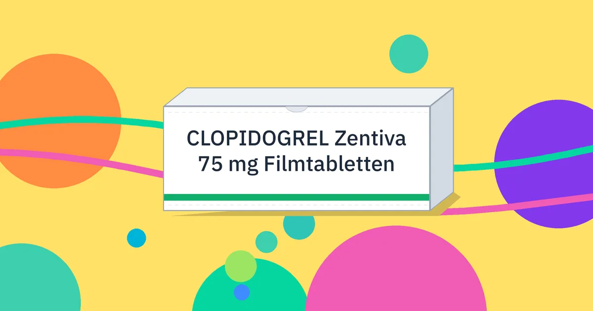 Symbolbild: Packung mit der Aufschrift CLOPIDOGREL Zentiva 75 mg Filmtabletten (PZN 18374451) – Verfügbarkeit und Bezug in Apotheken in Frankfurt am Main