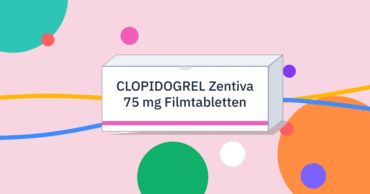 Symbolbild: Packung mit der Aufschrift CLOPIDOGREL Zentiva 75 mg Filmtabletten (PZN 20590469) – Verfügbarkeit und Bezug in Apotheken in Frankfurt am Main