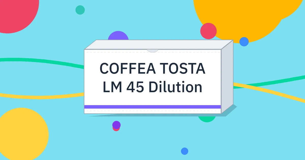 Symbolbild: Packung mit der Aufschrift COFFEA TOSTA LM 45 Dilution (PZN 12831551) – Verfügbarkeit und Bezug in Apotheken in Frankfurt am Main