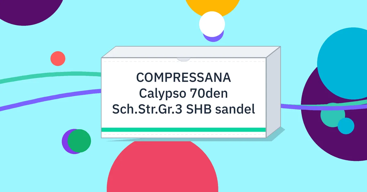 Symbolbild: Packung mit der Aufschrift COMPRESSANA Calypso 70den Sch.Str.Gr.3 SHB sandel (PZN 08910931) – Verfügbarkeit und Bezug in Apotheken in Frankfurt am Main