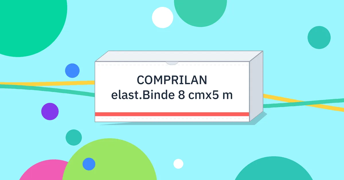 Symbolbild: Packung mit der Aufschrift COMPRILAN elast.Binde 8 cmx5 m (PZN 19699416) – Verfügbarkeit und Bezug in Apotheken in Frankfurt am Main