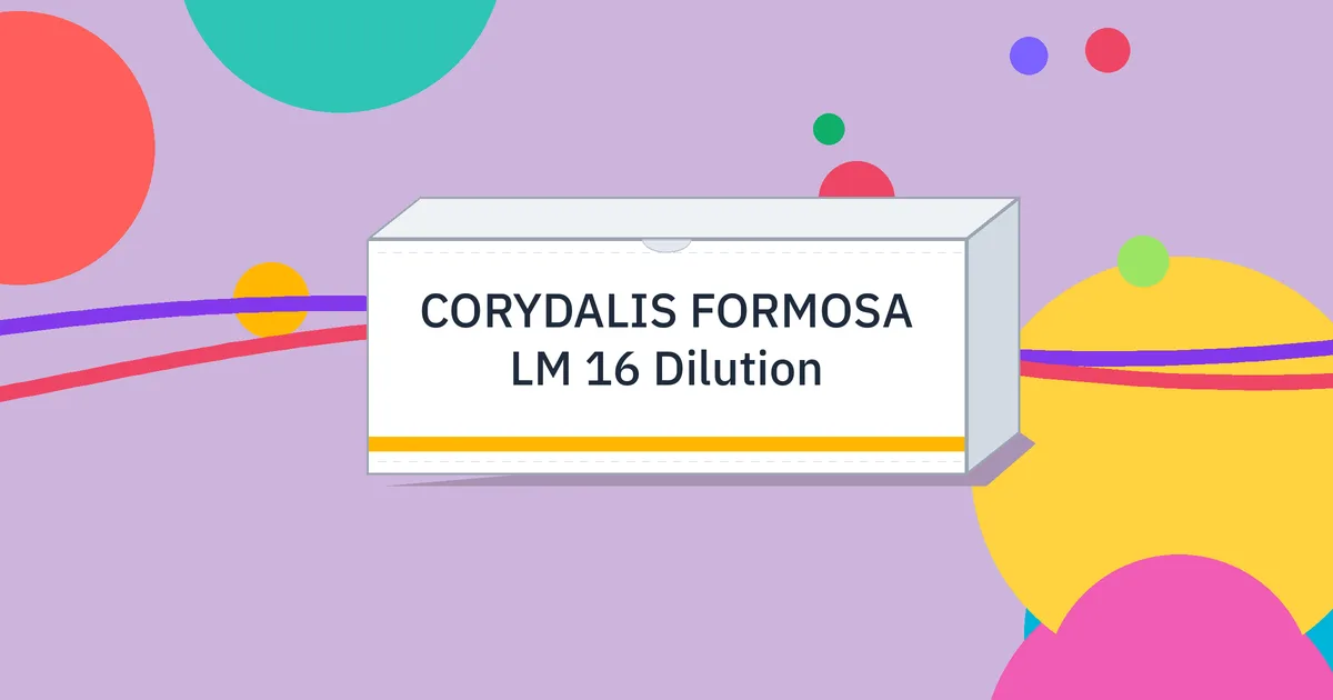 Symbolbild: Packung mit der Aufschrift CORYDALIS FORMOSA LM 16 Dilution (PZN 13454033) – Verfügbarkeit und Bezug in Apotheken in Frankfurt am Main