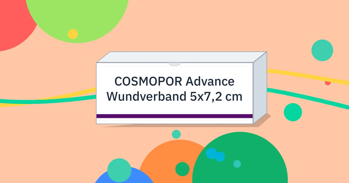 Symbolbild: Packung mit der Aufschrift COSMOPOR Advance Wundverband 5x7,2 cm (PZN 20807992) – Verfügbarkeit und Bezug in Apotheken in Frankfurt am Main