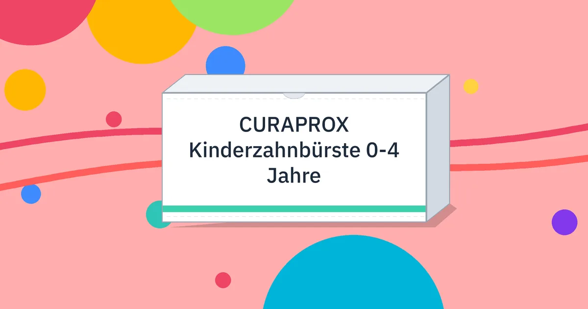 Symbolbild: Packung mit der Aufschrift CURAPROX Kinderzahnbürste 0-4 Jahre (PZN 17377849) – Verfügbarkeit und Bezug in Apotheken in Frankfurt am Main