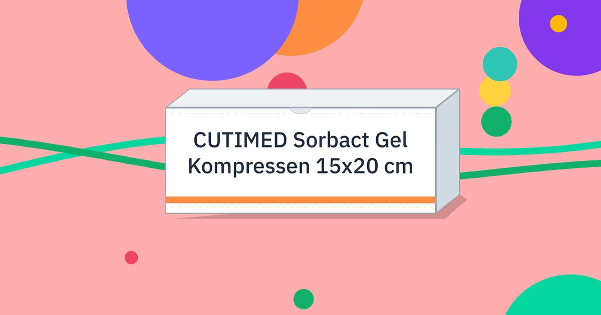 Symbolbild: Packung mit der Aufschrift CUTIMED Sorbact Gel Kompressen 15x20 cm (PZN 18736664) – Verfügbarkeit und Bezug in Apotheken in Frankfurt am Main