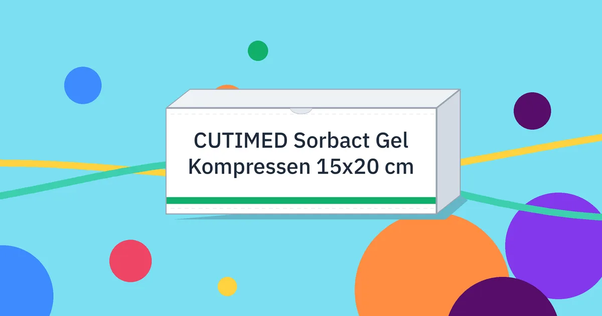 Symbolbild: Packung mit der Aufschrift CUTIMED Sorbact Gel Kompressen 15x20 cm (PZN 20544883) – Verfügbarkeit und Bezug in Apotheken in Frankfurt am Main