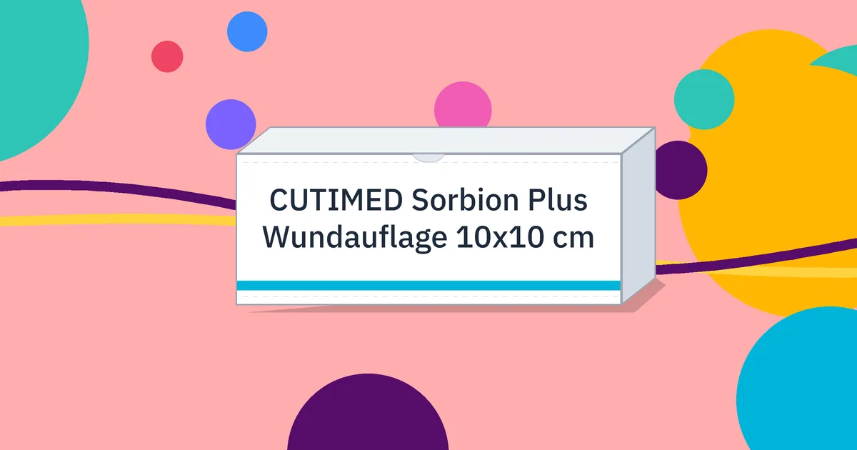Symbolbild: Packung mit der Aufschrift CUTIMED Sorbion Plus Wundauflage 10x10 cm (PZN 18084322) – Verfügbarkeit und Bezug in Apotheken in Frankfurt am Main
