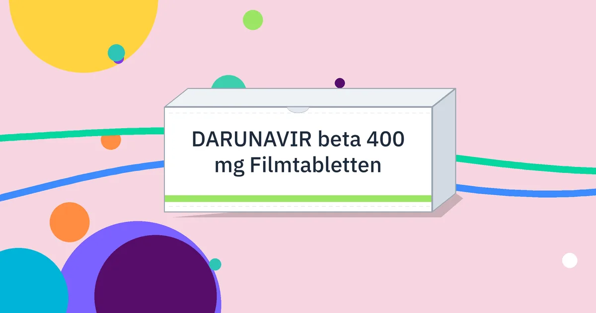 Symbolbild: Packung mit der Aufschrift DARUNAVIR beta 400 mg Filmtabletten (PZN 14133265) – Verfügbarkeit und Bezug in Apotheken in Frankfurt am Main