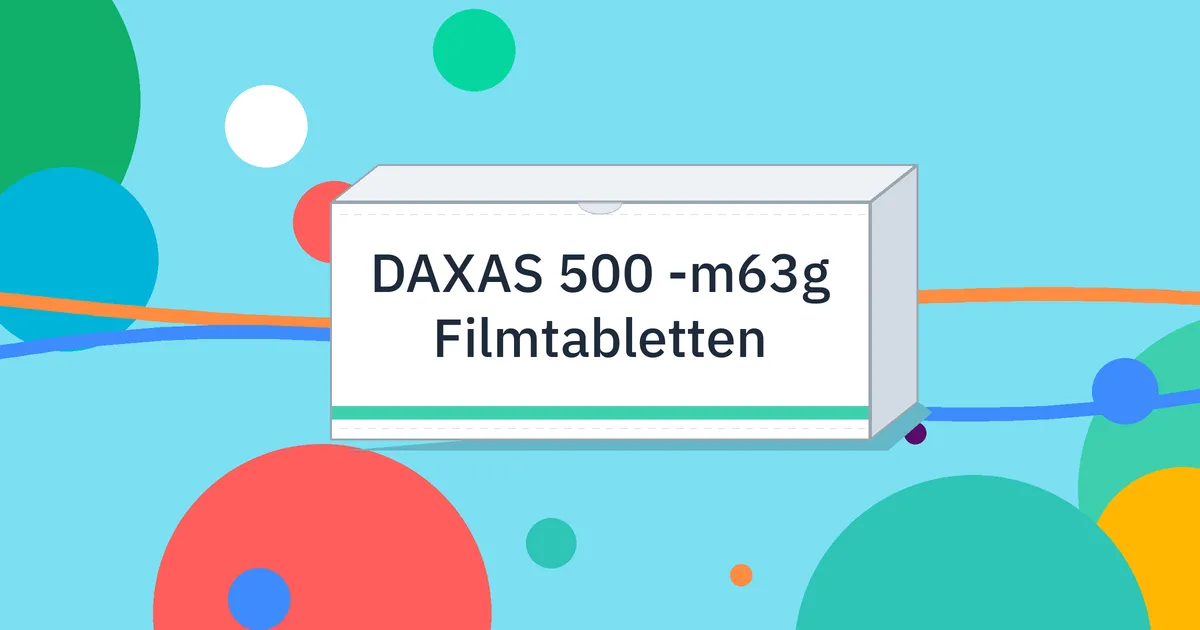 Symbolbild: Packung mit der Aufschrift DAXAS 500 -m63g Filmtabletten (PZN 01622732) – Verfügbarkeit und Bezug in Apotheken in Frankfurt am Main