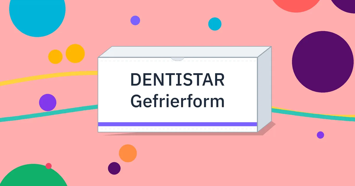 Symbolbild: Packung mit der Aufschrift DENTISTAR Gefrierform (PZN 16008682) – Verfügbarkeit und Bezug in Apotheken in Frankfurt am Main