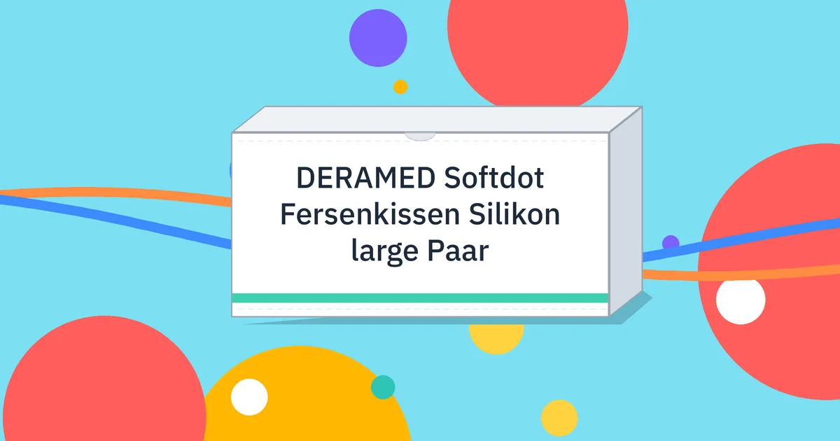 Symbolbild: Packung mit der Aufschrift DERAMED Softdot Fersenkissen Silikon large Paar (PZN 14141603) – Verfügbarkeit und Bezug in Apotheken in Frankfurt am Main