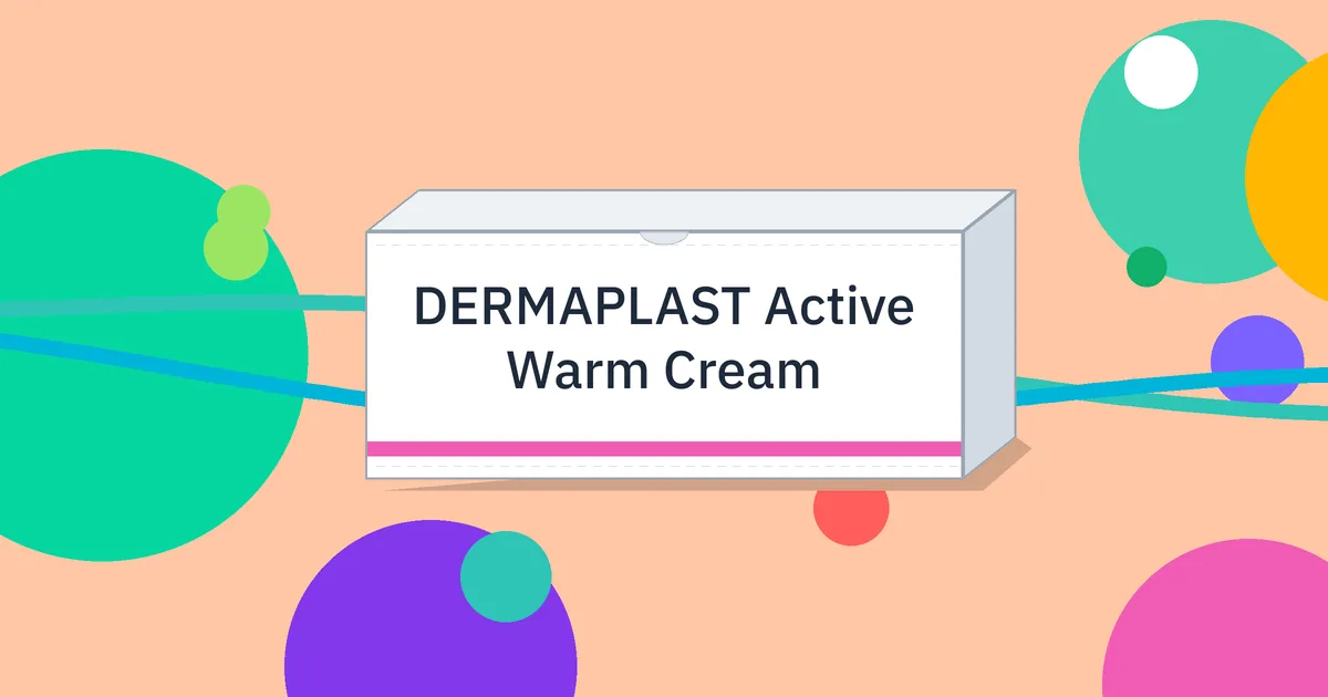 Symbolbild: Packung mit der Aufschrift DERMAPLAST Active Warm Cream (PZN 19450929) – Verfügbarkeit und Bezug in Apotheken in Frankfurt am Main