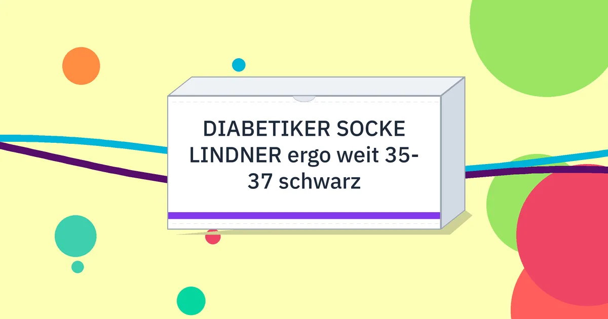 Symbolbild: Packung mit der Aufschrift DIABETIKER SOCKE LINDNER ergo weit 35-37 schwarz (PZN 11124691) – Verfügbarkeit und Bezug in Apotheken in Frankfurt am Main