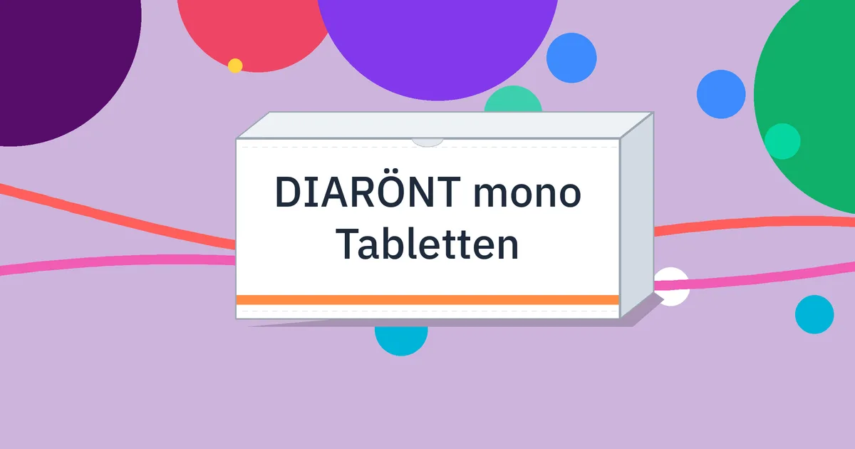 Symbolbild: Packung mit der Aufschrift DIARÖNT mono Tabletten (PZN 04759466) – Verfügbarkeit und Bezug in Apotheken in Frankfurt am Main