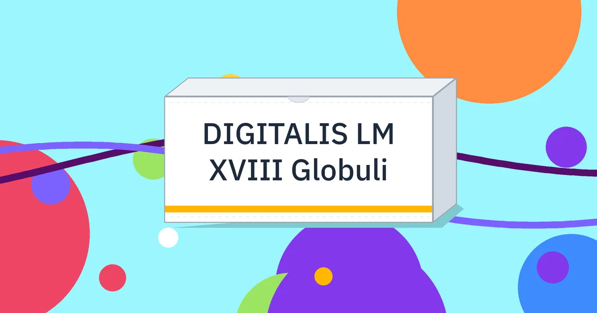 Symbolbild: Packung mit der Aufschrift DIGITALIS LM XVIII Globuli (PZN 04504370) – Verfügbarkeit und Bezug in Apotheken in Frankfurt am Main