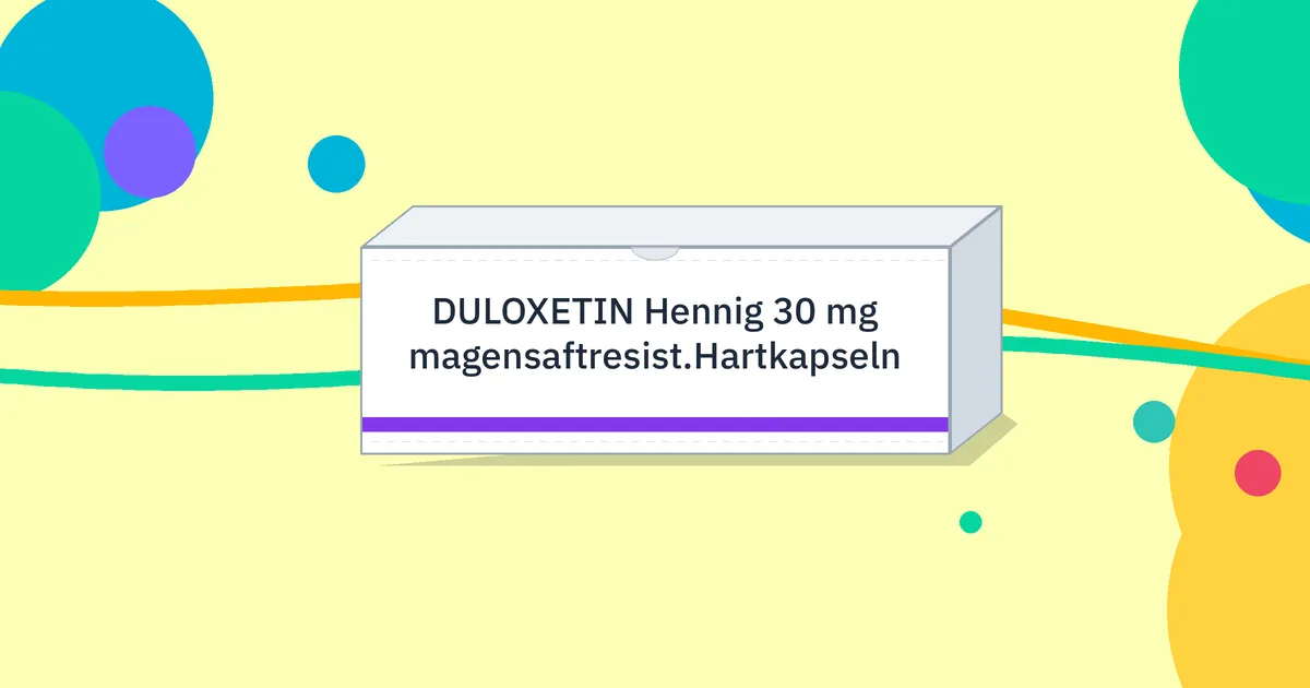 Symbolbild: Packung mit der Aufschrift DULOXETIN Hennig 30 mg magensaftresist.Hartkapseln (PZN 11080344) – Verfügbarkeit und Bezug in Apotheken in Frankfurt am Main