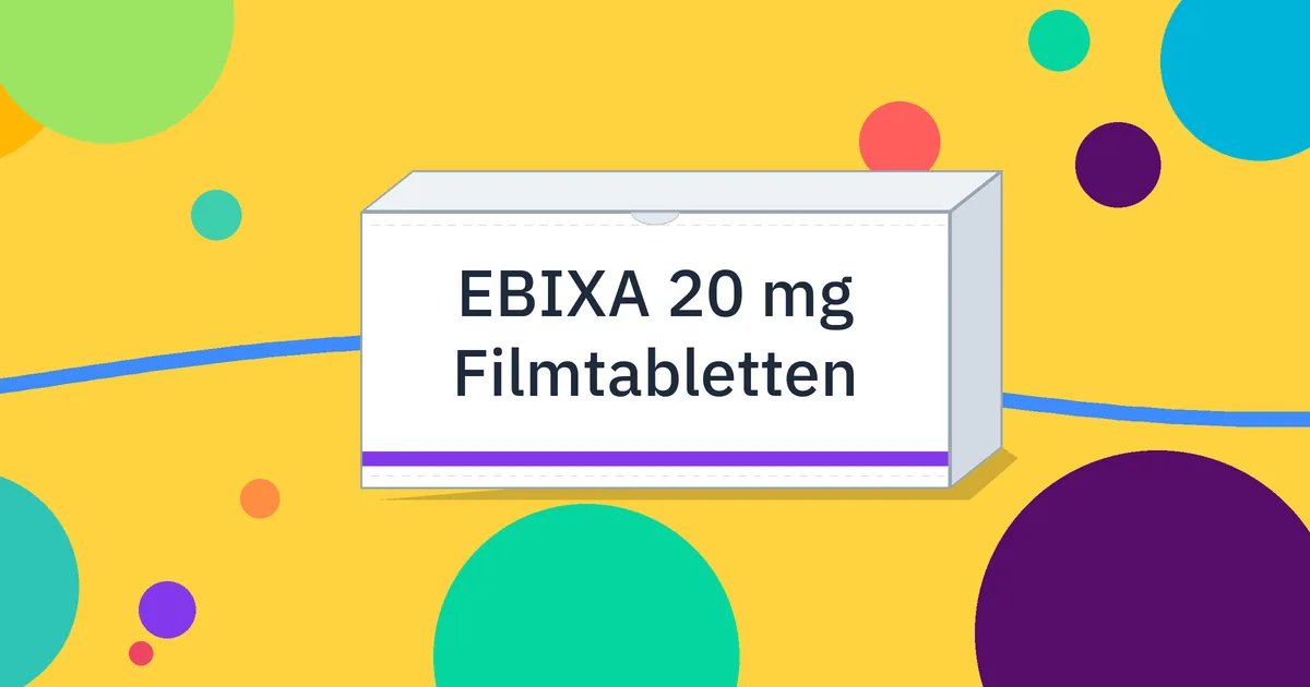 Symbolbild: Packung mit der Aufschrift EBIXA 20 mg Filmtabletten (PZN 01699976) – Verfügbarkeit und Bezug in Apotheken in Frankfurt am Main