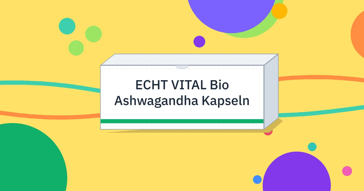 Symbolbild: Packung mit der Aufschrift ECHT VITAL Bio Ashwagandha Kapseln (PZN 19191830) – Verfügbarkeit und Bezug in Apotheken in Frankfurt am Main