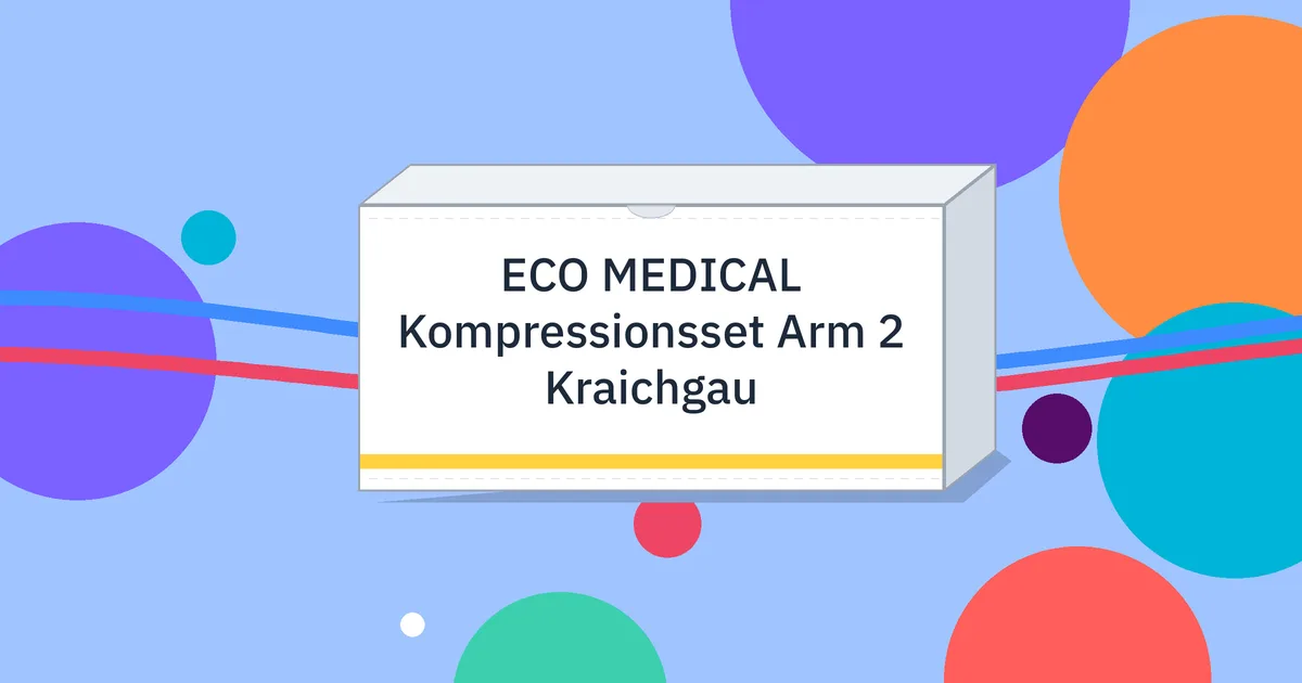 Symbolbild: Packung mit der Aufschrift ECO MEDICAL Kompressionsset Arm 2 Kraichgau (PZN 18064029) – Verfügbarkeit und Bezug in Apotheken in Frankfurt am Main