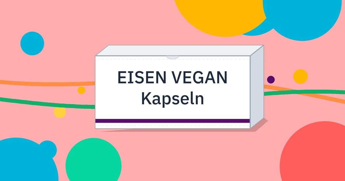 Symbolbild: Packung mit der Aufschrift EISEN VEGAN Kapseln (PZN 15268607) – Verfügbarkeit und Bezug in Apotheken in Frankfurt am Main