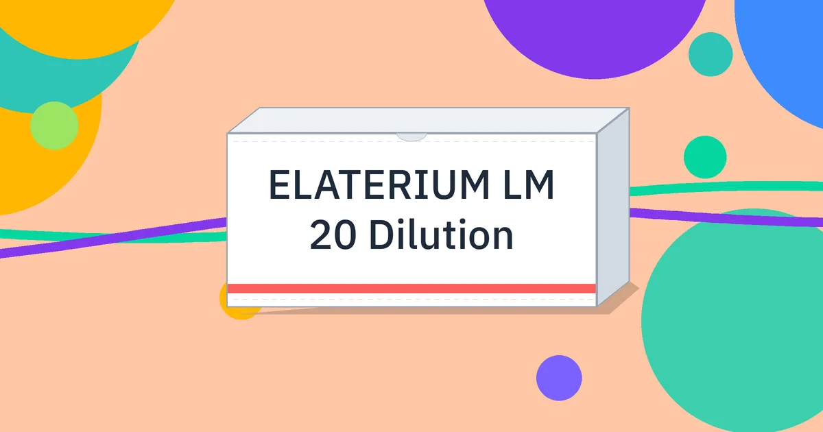 Symbolbild: Packung mit der Aufschrift ELATERIUM LM 20 Dilution (PZN 13470345) – Verfügbarkeit und Bezug in Apotheken in Frankfurt am Main