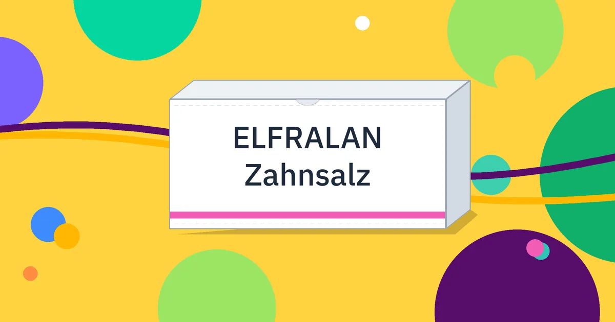Symbolbild: Packung mit der Aufschrift ELFRALAN Zahnsalz (PZN 14138682) – Verfügbarkeit und Bezug in Apotheken in Frankfurt am Main