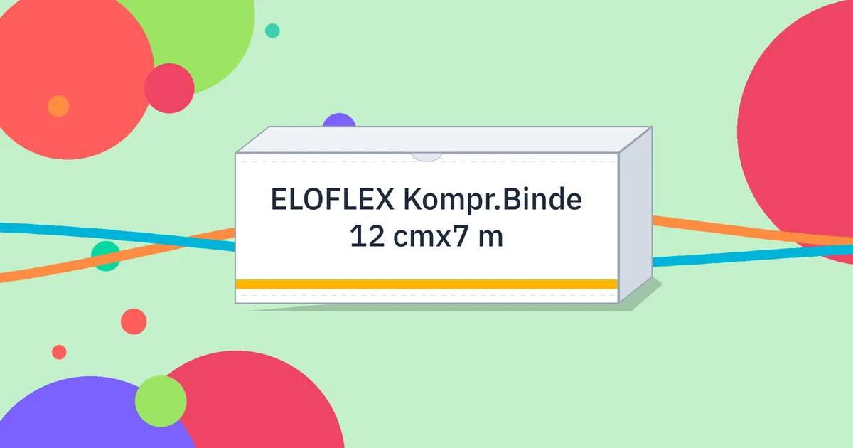 Symbolbild: Packung mit der Aufschrift ELOFLEX Kompr.Binde 12 cmx7 m (PZN 00330619) – Verfügbarkeit und Bezug in Apotheken in Frankfurt am Main