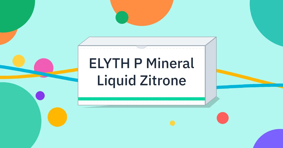 Symbolbild: Packung mit der Aufschrift ELYTH P Mineral Liquid Zitrone (PZN 03289515) – Verfügbarkeit und Bezug in Apotheken in Frankfurt am Main