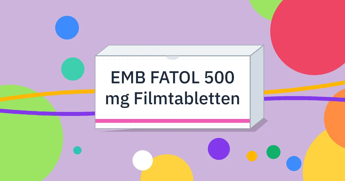 Symbolbild: Packung mit der Aufschrift EMB FATOL 500 mg Filmtabletten (PZN 01409671) – Verfügbarkeit und Bezug in Apotheken in Frankfurt am Main
