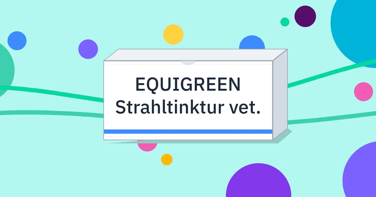 Symbolbild: Packung mit der Aufschrift EQUIGREEN Strahltinktur vet. (PZN 13946977) – Verfügbarkeit und Bezug in Apotheken in Frankfurt am Main