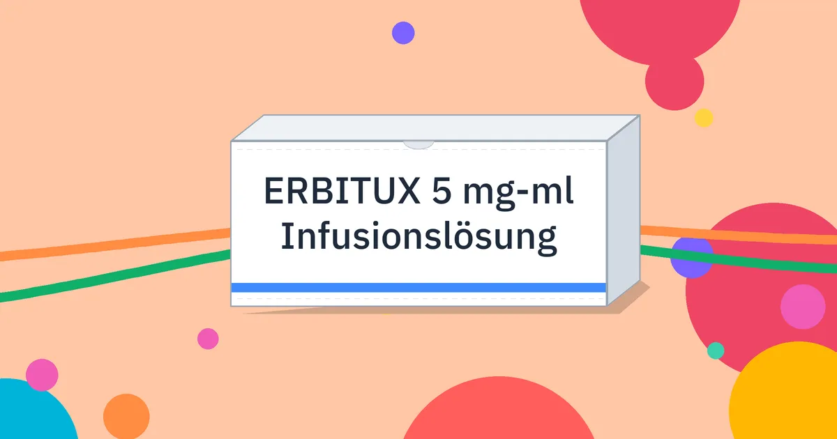 Symbolbild: Packung mit der Aufschrift ERBITUX 5 mg-ml Infusionslösung (PZN 11881222) – Verfügbarkeit und Bezug in Apotheken in Frankfurt am Main
