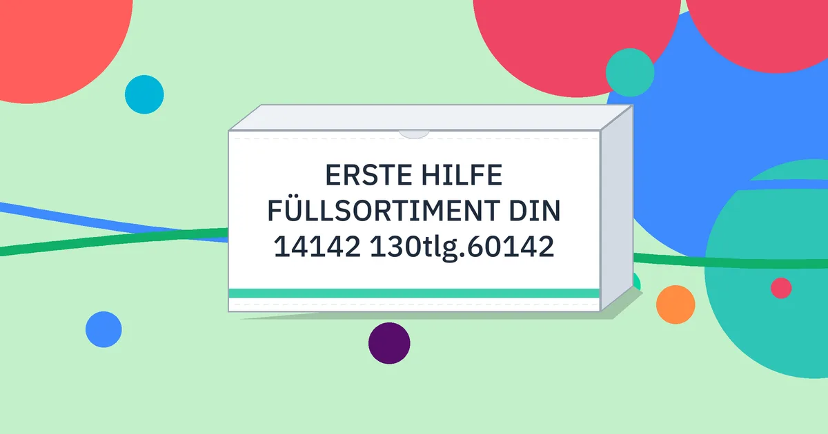 Symbolbild: Packung mit der Aufschrift ERSTE HILFE FÜLLSORTIMENT DIN 14142 130tlg.60142 (PZN 13198156) – Verfügbarkeit und Bezug in Apotheken in Frankfurt am Main