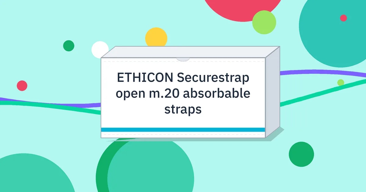 Symbolbild: Packung mit der Aufschrift ETHICON Securestrap open m.20 absorbable straps (PZN 20896033) – Verfügbarkeit und Bezug in Apotheken in Frankfurt am Main