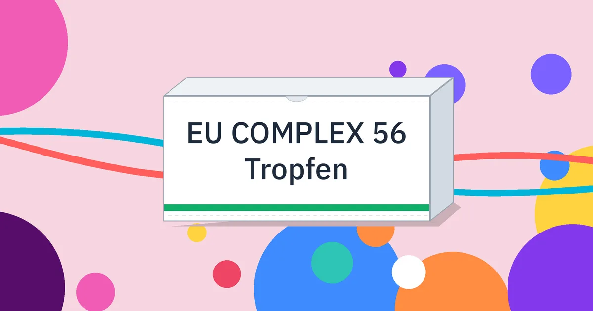 Symbolbild: Packung mit der Aufschrift EU COMPLEX 56 Tropfen (PZN 18162312) – Verfügbarkeit und Bezug in Apotheken in Frankfurt am Main