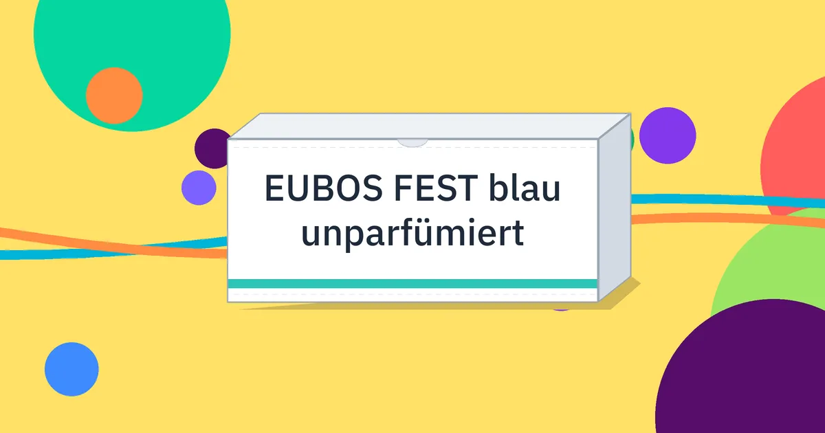 Symbolbild: Packung mit der Aufschrift EUBOS FEST blau unparfümiert (PZN 04630985) – Verfügbarkeit und Bezug in Apotheken in Frankfurt am Main