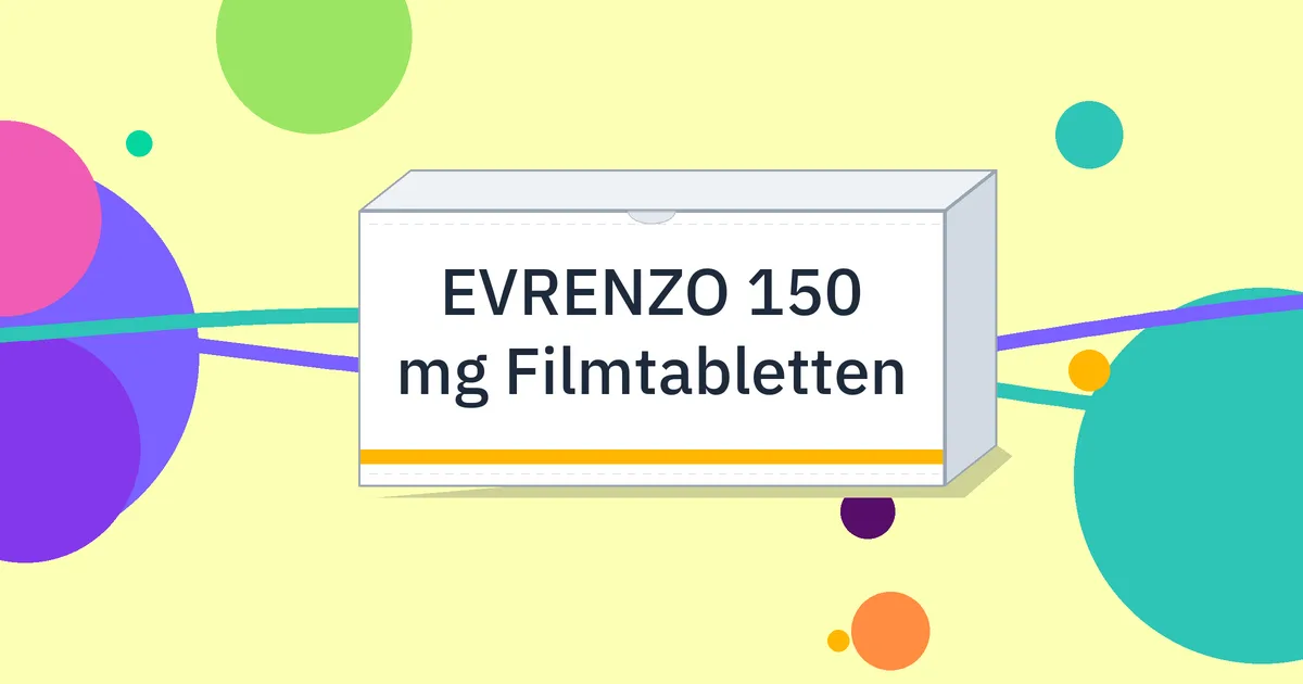Symbolbild: Packung mit der Aufschrift EVRENZO 150 mg Filmtabletten (PZN 19076520) – Verfügbarkeit und Bezug in Apotheken in Frankfurt am Main