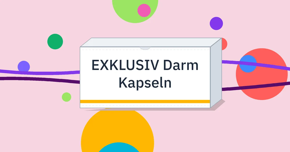 Symbolbild: Packung mit der Aufschrift EXKLUSIV Darm Kapseln (PZN 11689358) – Verfügbarkeit und Bezug in Apotheken in Frankfurt am Main
