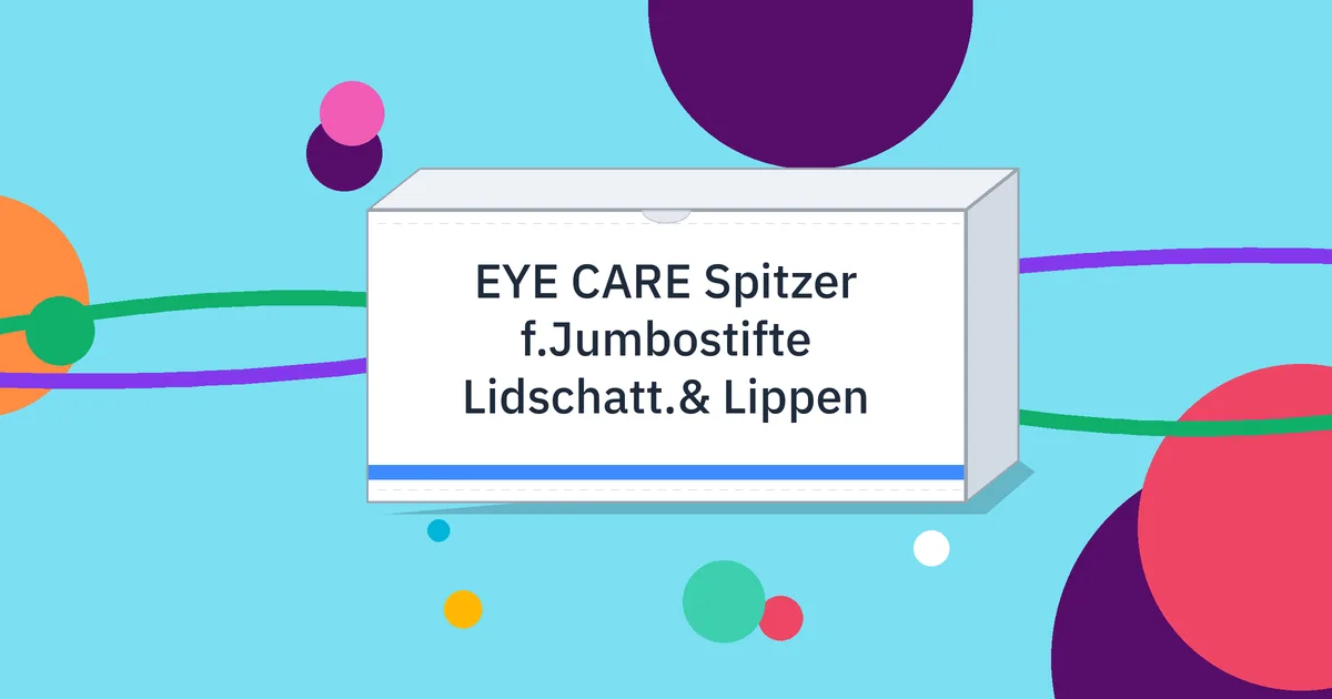 Symbolbild: Packung mit der Aufschrift EYE CARE Spitzer f.Jumbostifte Lidschatt.& Lippen (PZN 11058221) – Verfügbarkeit und Bezug in Apotheken in Frankfurt am Main