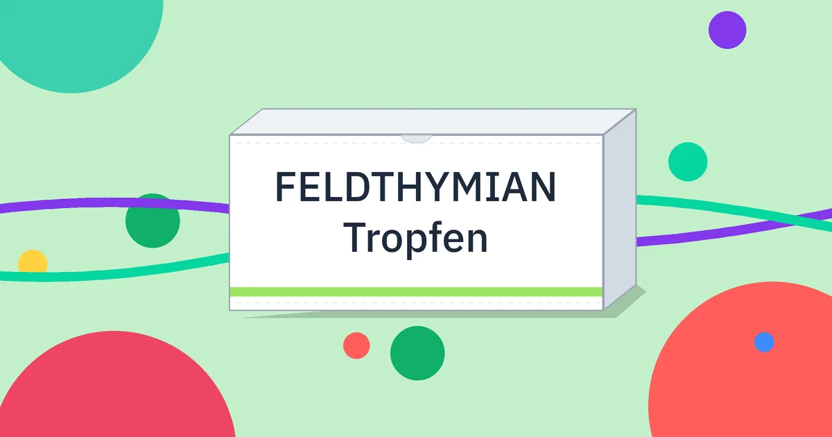 Symbolbild: Packung mit der Aufschrift FELDTHYMIAN Tropfen (PZN 18741671) – Verfügbarkeit und Bezug in Apotheken in Frankfurt am Main