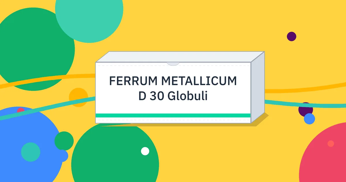 Symbolbild: Packung mit der Aufschrift FERRUM METALLICUM D 30 Globuli (PZN 15304450) – Verfügbarkeit und Bezug in Apotheken in Frankfurt am Main