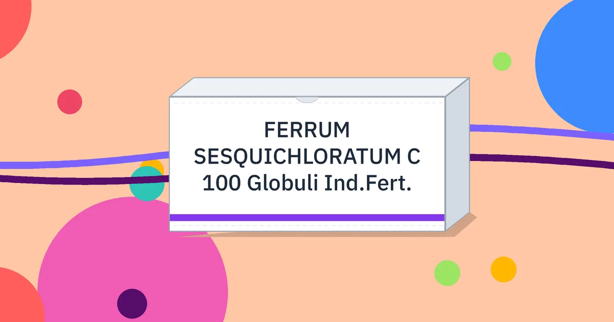 Symbolbild: Packung mit der Aufschrift FERRUM SESQUICHLORATUM C 100 Globuli Ind.Fert. (PZN 17700523) – Verfügbarkeit und Bezug in Apotheken in Frankfurt am Main