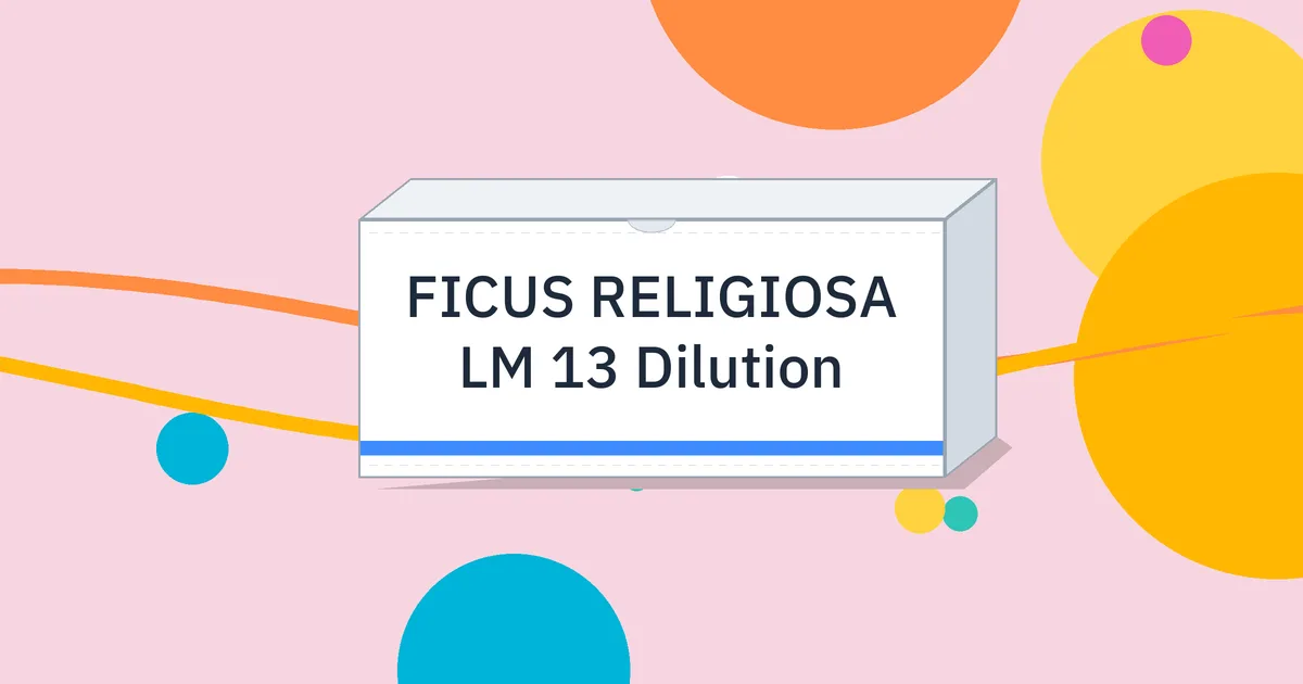 Symbolbild: Packung mit der Aufschrift FICUS RELIGIOSA LM 13 Dilution (PZN 12853989) – Verfügbarkeit und Bezug in Apotheken in Frankfurt am Main